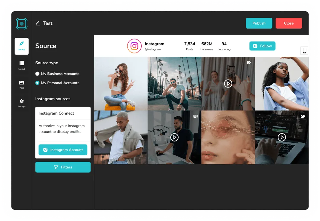 Free Instagram website widget - Instaplug